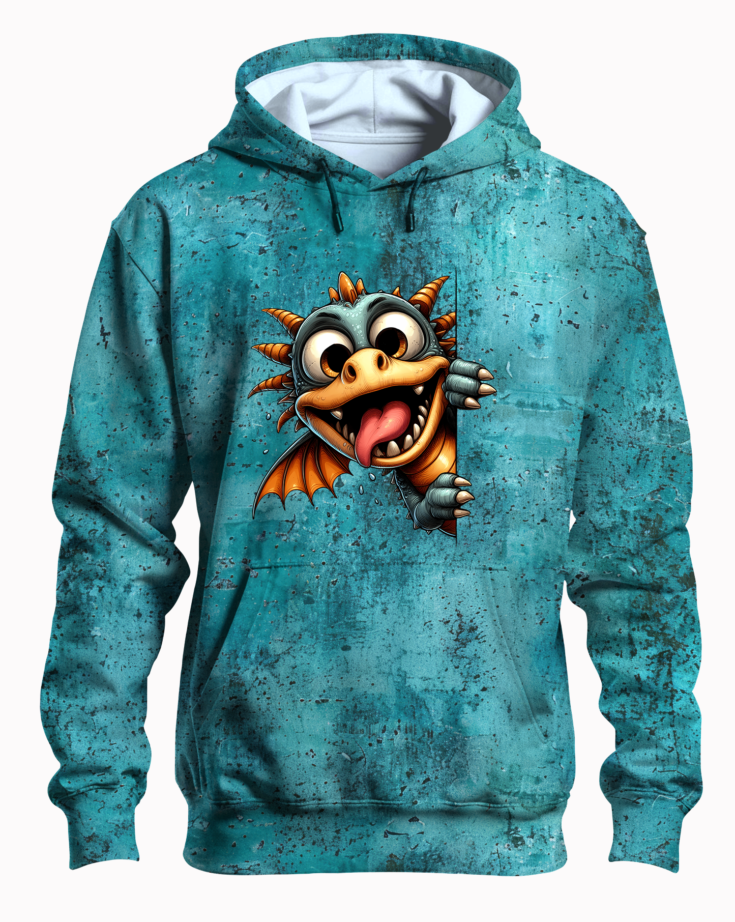 Vorbestellung Panel Drache Bio French Terry Türkis – Fylou's Style